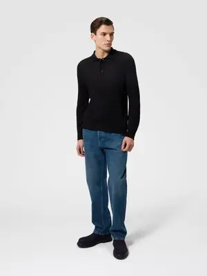 Missoni Long-sleeve Cotton And Wool Chevron Polo Shirt