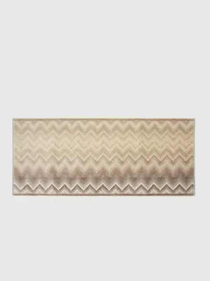 Missoni Marea Bath Mat 100% Cotton With Chevron Pattern 70x160 Cm 1000 Gr/m - Beige