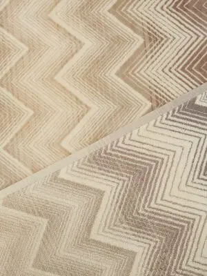 Missoni Marea Bath Mat 100% Cotton With Chevron Pattern 70x160 Cm 1000 Gr/m - Beige