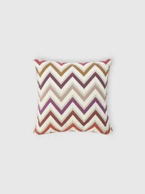 Missoni Outdoor Cushion Watamu 45x45 Cm In Technical Fabric Zig Zag - Red