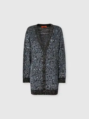 Missoni Oversized Cardigan In An Animal-print Jacquard Knit - Multicoloured