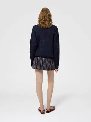 Missoni Wool And Viscose Mini Skirt With Woven Motif