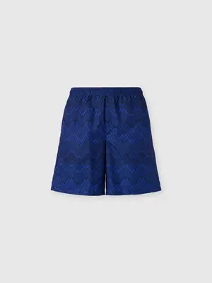 Missoni Long Swim Shorts With Zig Zag Print