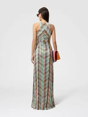 Missoni Sleeveless Multi-technique Mixed Viscose Lamé Gown