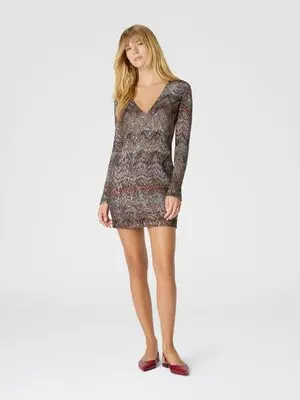 Missoni Mini Dress With V-neck And Zigzag Pattern