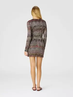 Missoni Mini Dress With V-neck And Zigzag Pattern