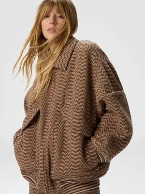 Missoni Bomber Jacket With Irregular Chevron Pattern