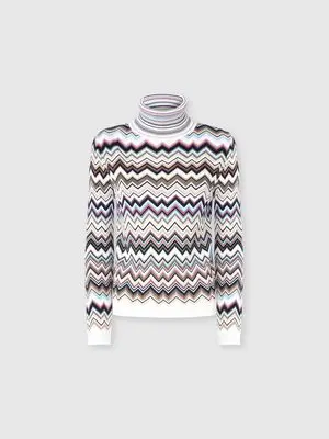 Missoni Zig Zag Wool And Viscose Turtleneck Sweater