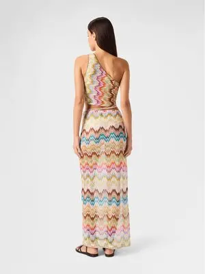 Missoni Long Pareo Skirt With Irregular Zig Zag Print