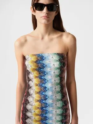 Missoni Lamé Viscose Bustier Mini Dress - Multicoloured