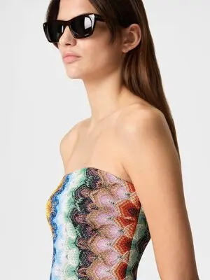 Missoni Lamé Viscose Bustier Mini Dress - Multicoloured