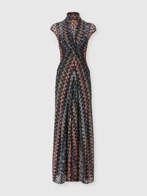 Missoni Long Lace Dress With Knot Detail - Multicoloured