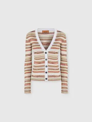 Missoni Ribbed Striped Viscose-blend Cardigan