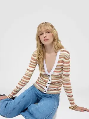 Missoni Ribbed Striped Viscose-blend Cardigan