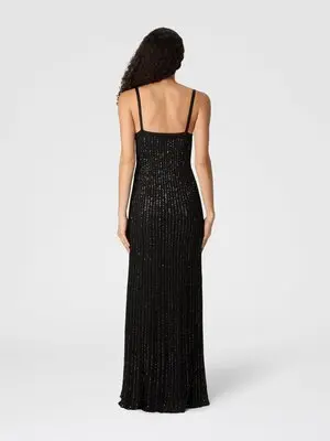Missoni Sleeveless Mixed Viscose Lamé Gown With Sequins