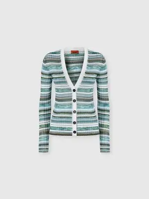 Missoni Ribbed Striped Viscose-blend Cardigan