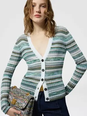Missoni Ribbed Striped Viscose-blend Cardigan