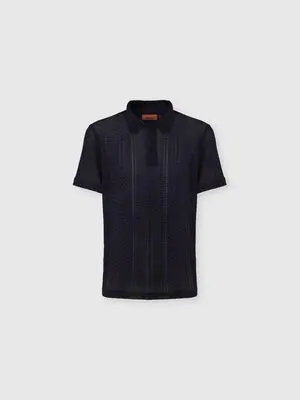 Missoni Viscose And Cotton Polo Shirt With Greek Key Motif - Multicoloured