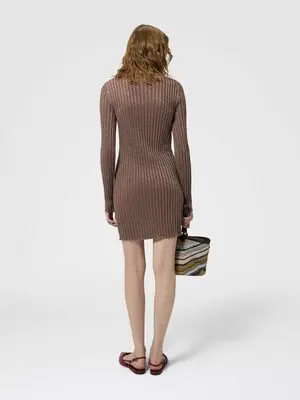 Missoni Ribbed Viscose Lamé Mini Dress