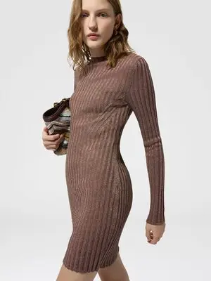 Missoni Ribbed Viscose Lamé Mini Dress
