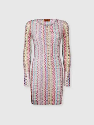 Missoni Midi Dress In Zig Zag Printed Tulle