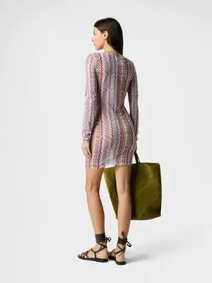Missoni Midi Dress In Zig Zag Printed Tulle