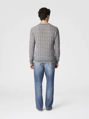Missoni Crew-neck Cashmere Pullover With Zigzag Pattern
