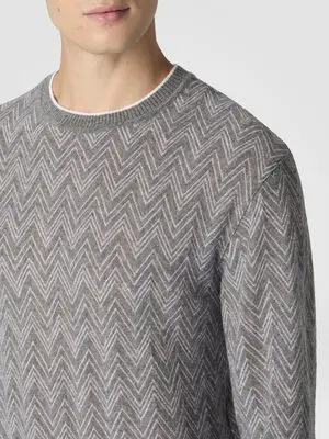 Missoni Crew-neck Cashmere Pullover With Zigzag Pattern
