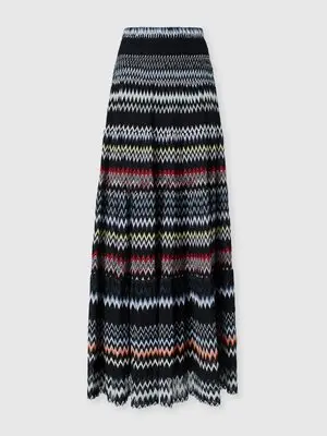 Missoni Zig Zag Viscose And Cotton Maxi Skirt