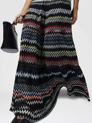 Missoni Zig Zag Viscose And Cotton Maxi Skirt