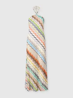 Missoni Long Cover-up With Halterneck And Greek Motif - Multicoloured