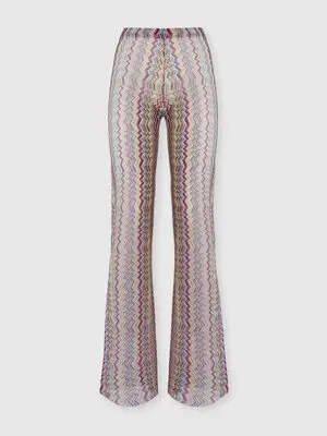 Missoni Flared Pants In Printed Zigzag Tulle