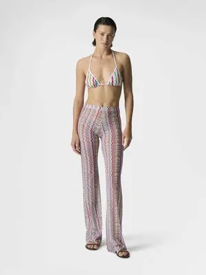 Missoni Flared Pants In Printed Zigzag Tulle