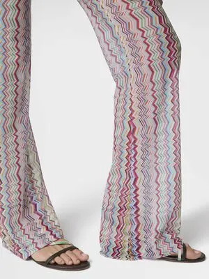 Missoni Flared Pants In Printed Zigzag Tulle