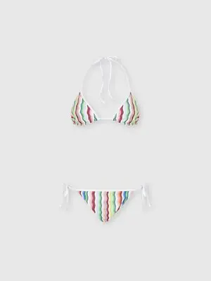 Missoni Triangle Bikini In Terry Cloth With Zigzag Print
