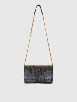 Missoni Leather And Canvas Wallet On Chain - Multicoloured