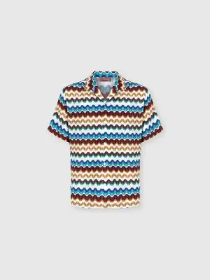 Missoni Viscose Bowling Shirt With Greek Key Print - Multicoloured
