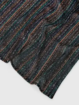 Missoni Ribbed Lamé Viscose Stole With Sequins - Brown