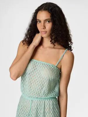 Missoni Short Jumpsuit In Lamé Viscose With Spiderweb Motif