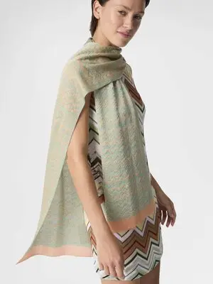 Missoni Zigzag Viscose-blend Scarf With Ribbed Edge