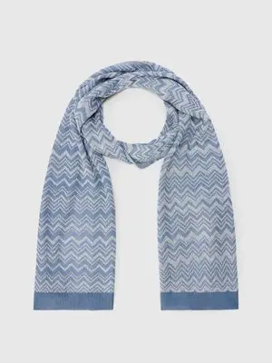 Missoni Zigzag Viscose-blend Scarf With Ribbed Edge - Multicoloured