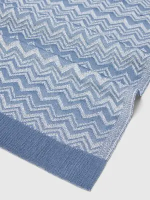 Missoni Zigzag Viscose-blend Scarf With Ribbed Edge