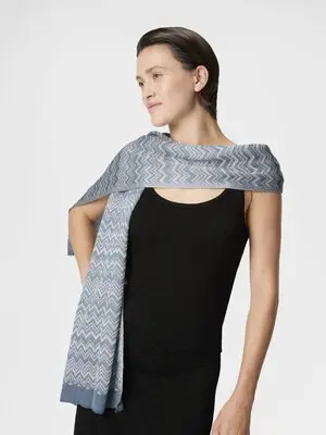 Missoni Zigzag Viscose-blend Scarf With Ribbed Edge