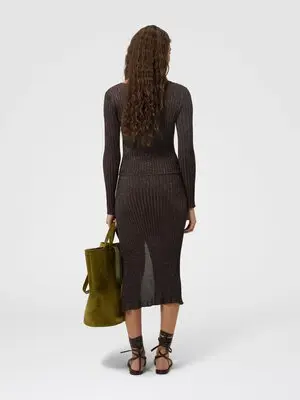 Missoni Ribbed Viscose Lamé V-neck Sweater
