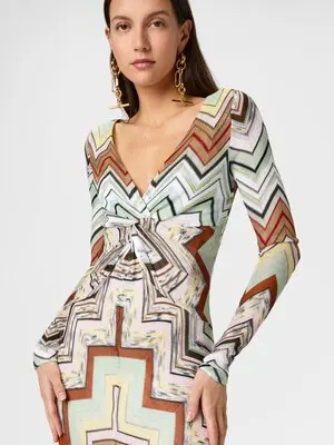 Missoni Chevron Viscose And Cotton Gown