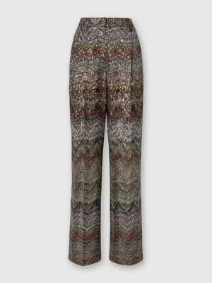 Missoni Wide Leg Pants With Zigzag Pattern