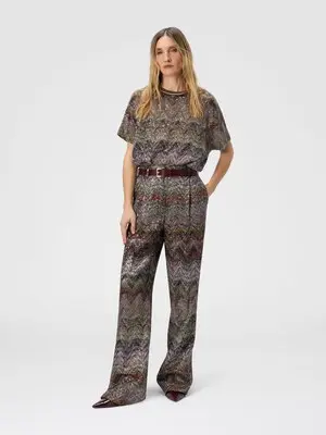 Missoni Wide Leg Pants With Zigzag Pattern