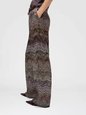 Missoni Wide Leg Pants With Zigzag Pattern