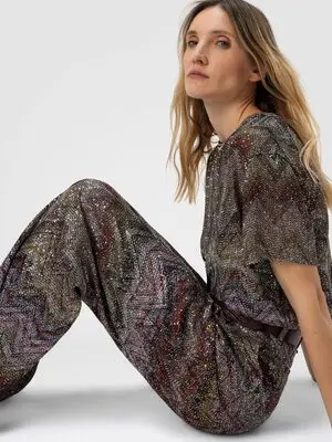 Missoni Wide Leg Pants With Zigzag Pattern