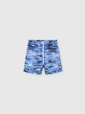 Missoni Mid-length Swim Shorts With Wave Print - Blue